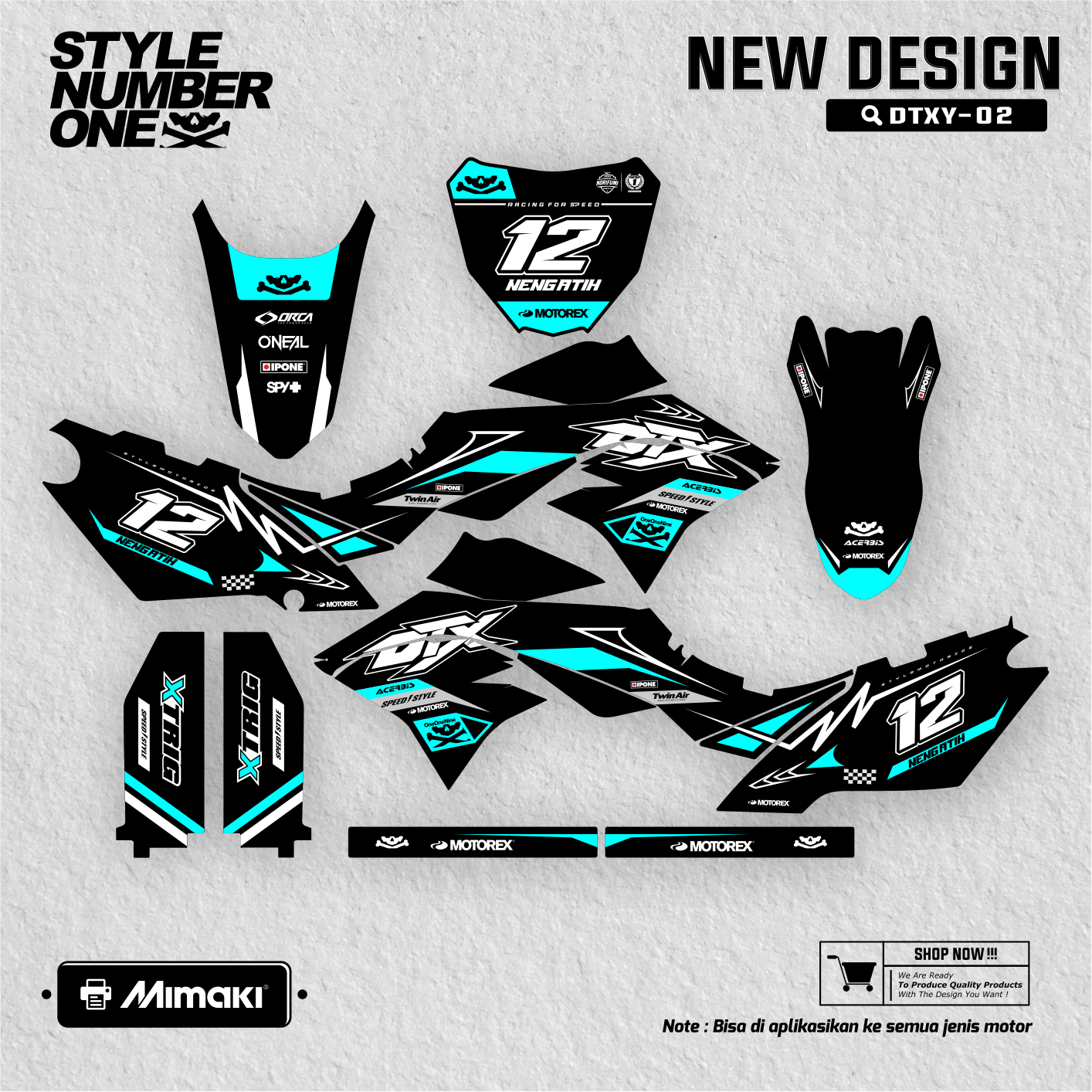 STICKER DECAL SUPERMOTO DTRACKER HITAM STICKER DTRACKER | Lazada Indonesia