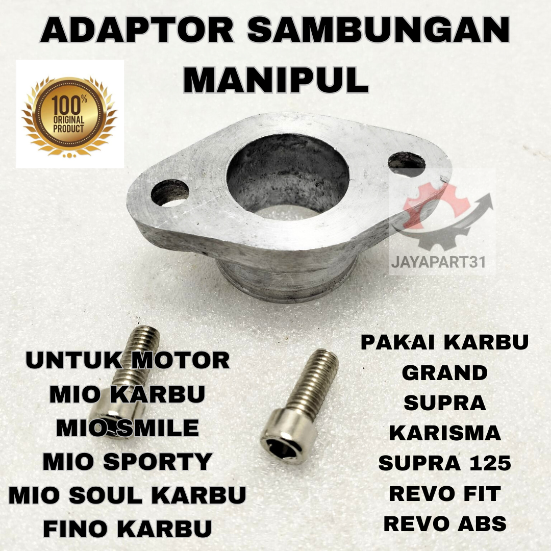 ADAPTOR SAMBUNGAN INTAKE MANIPUL MIO PAKAI KARBU SUPRA, KARISMA, SUPRA ...