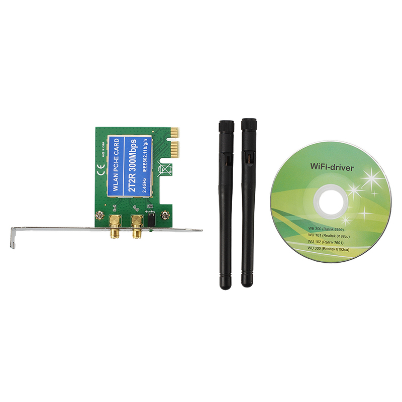 PCI Express PCI-e 300Mbps IEEE 802.11b/g/n Wireless WiFi Network Card Adapter - 1992GHFIN - ThaiPick
