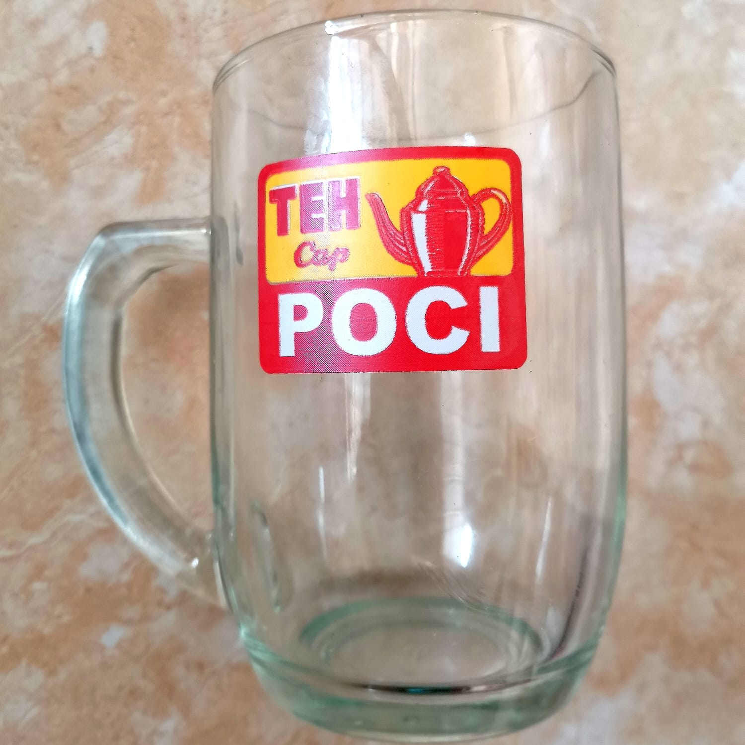 etp- gelas beling teh poci cangkir mug gagang tebal kaca ASLI 100% ...