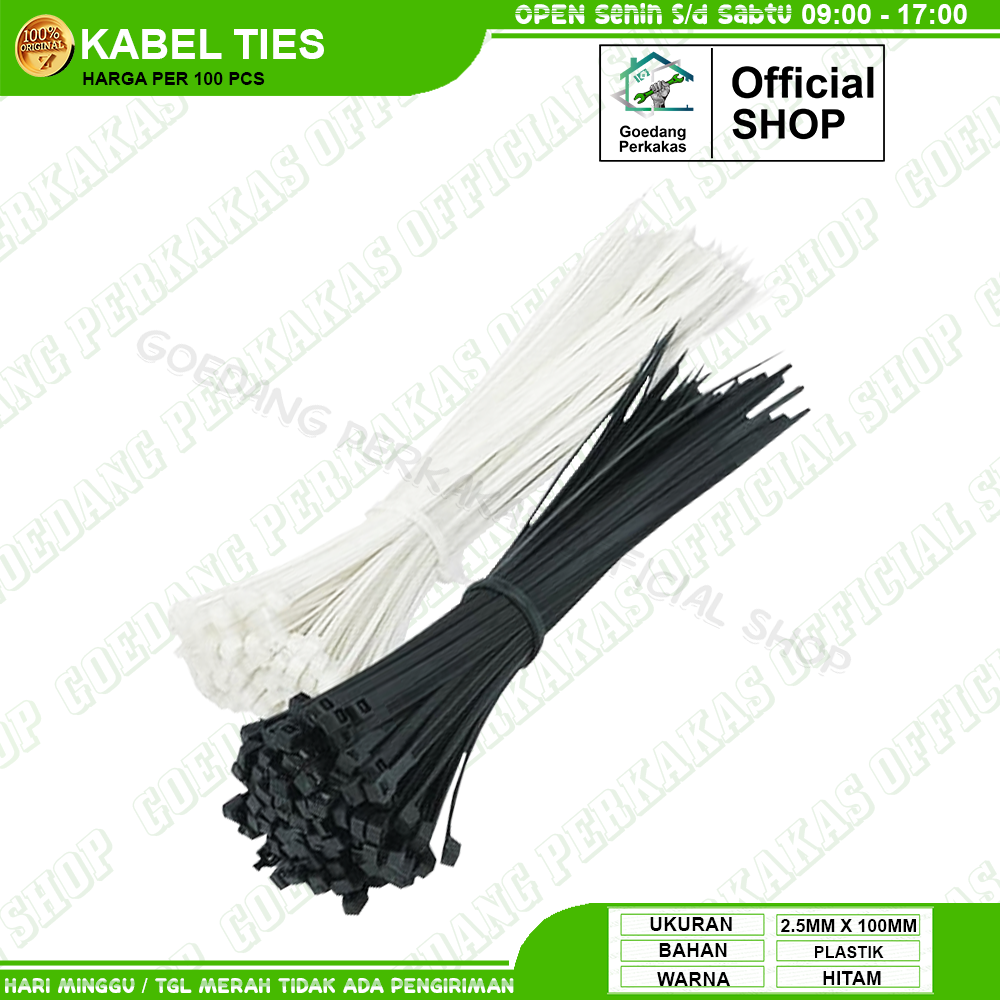 Kabel Ties Besar Hitam Putih 300MM Freed Klip Kabel 100 Pcs | Lazada ...