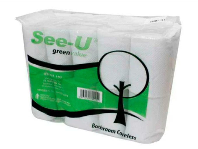 TISU SEE-U ROLL / TISSUE SEEU BATHROOM CORELESS Isi 10 Roll / TISU ...