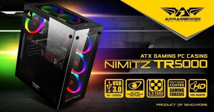ARMAGGEDDON NIMITZ TR5000 - ATX GAMING PC CASING | Lazada Indonesia