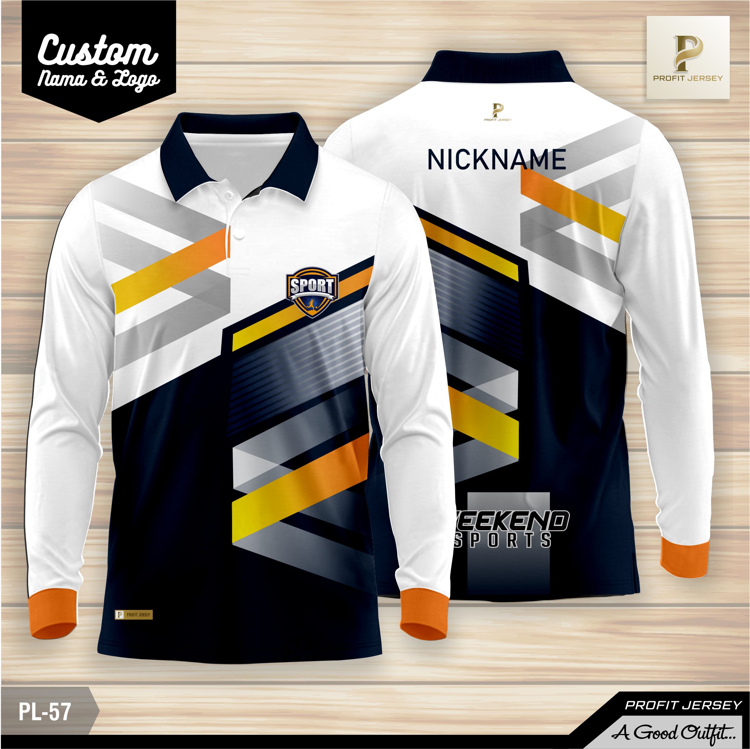 Kaos Kerah Lengan Panjang / Baju Kerah Polo Shirt Premium Gratis Custom ...