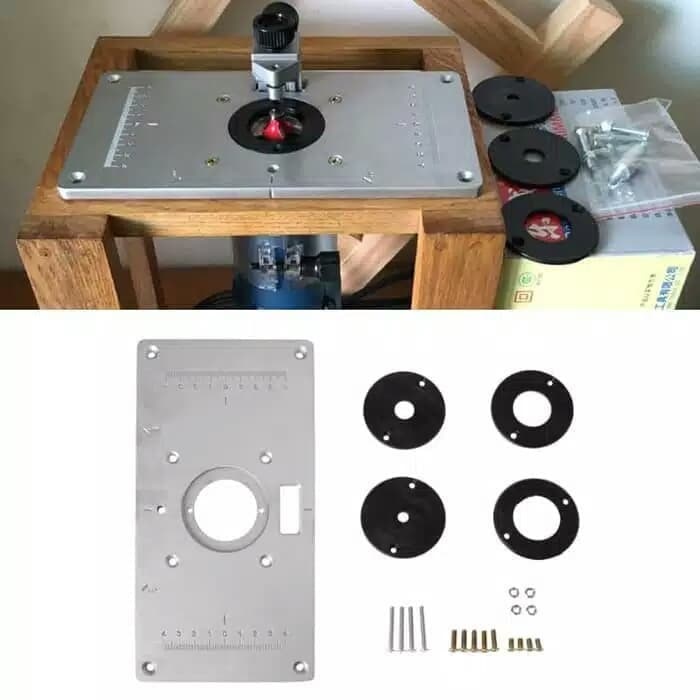 Table Router Insert Plate Adapter Dudukan Mesin Router Trimmer Profil ...