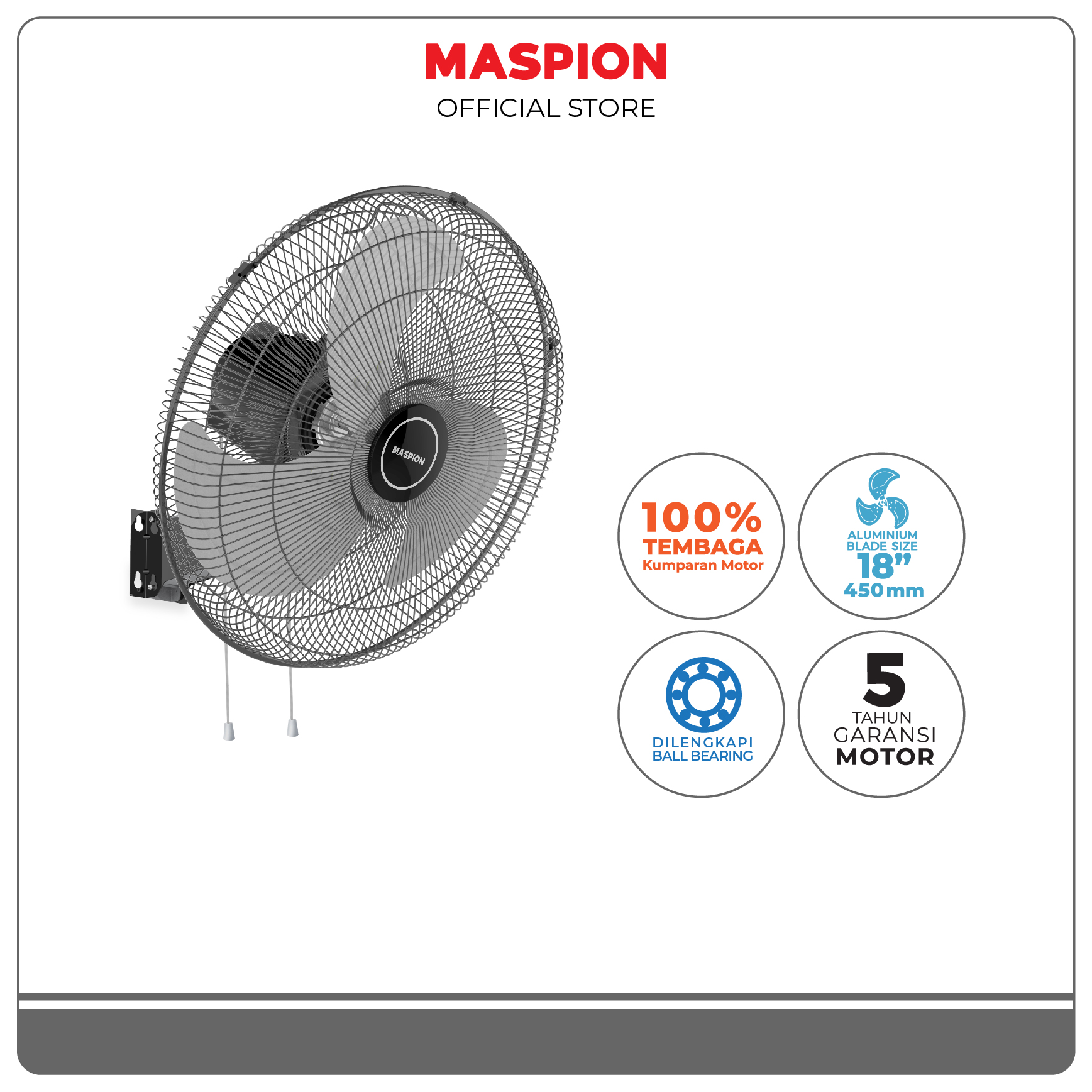Maspion Power Fan 18 Inch PW-456 W | Lazada Indonesia