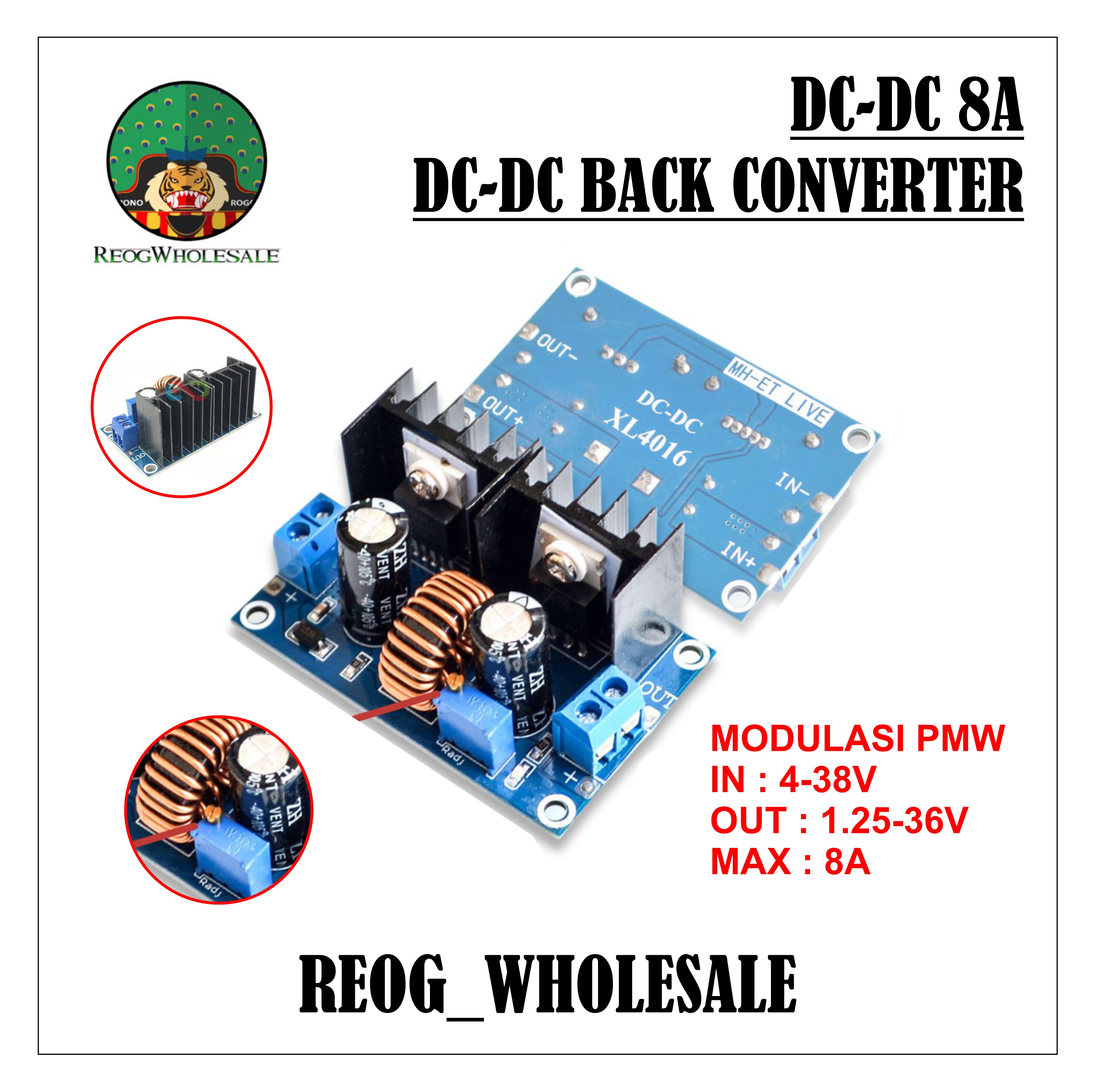 XL4016 STEP-DOWN BOARD MODULE MAX 8A 200W DC-DC BUCK CONVERTER | Lazada Indonesia