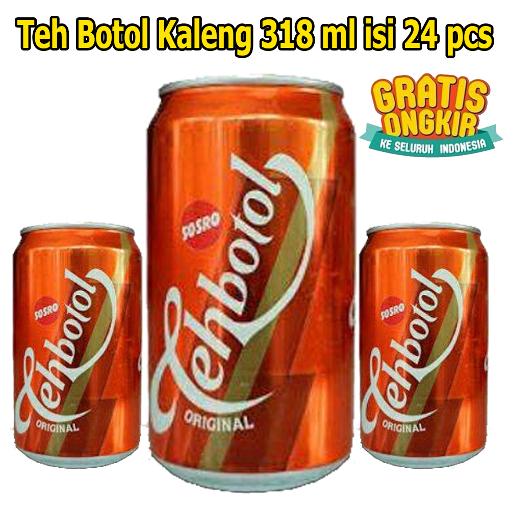 Teh Botol Sosro Originals Kemasan Kaleng 318 ml isi 24 pcs | Lazada ...
