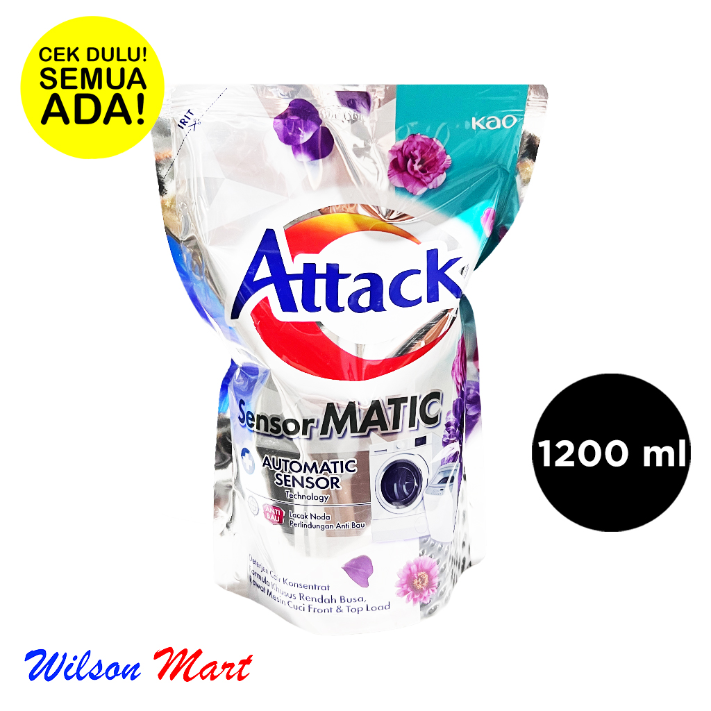 ATTACK DETERJEN DETERGENT CAIR SENSOR MATIC 1200 ML REFILL | Lazada ...