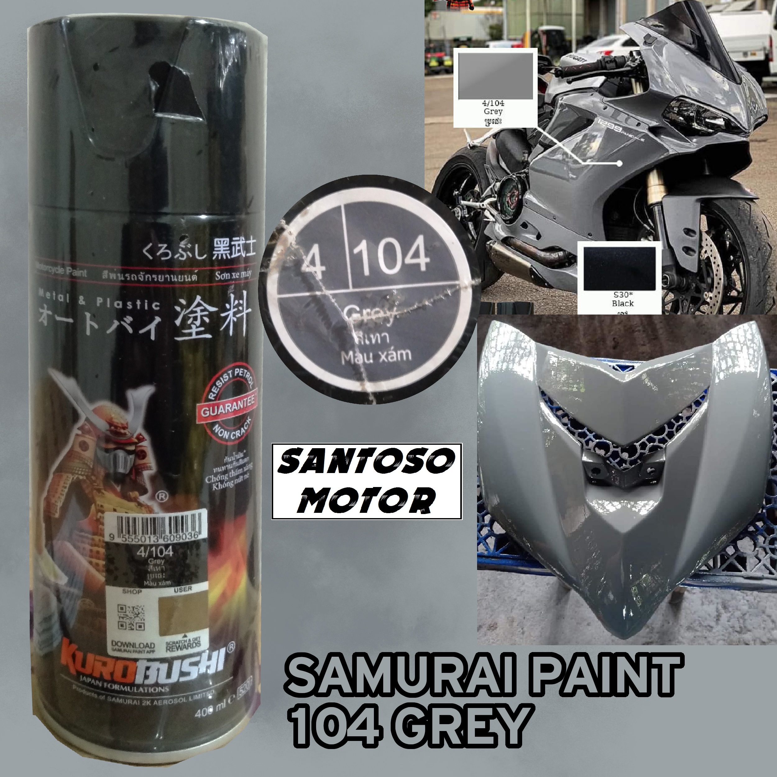 Samurai Paint 104 Grey Abu-abu Cat Semprot High Quality | Lazada Indonesia