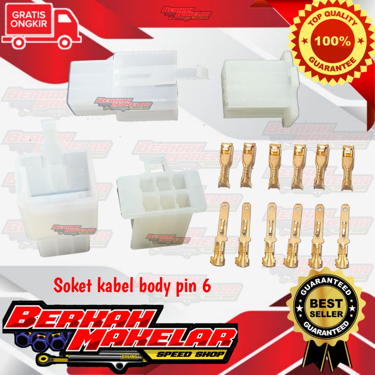Soket kabel body motor 6 pin set skun | Lazada Indonesia