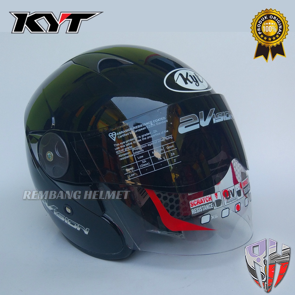 HELM KYT 2 VISION SOLID ORIGINAL BLACK METALIK HELM KYT HITAM | Lazada ...