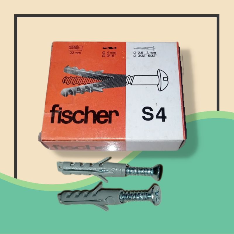 100 SET Fischer + Sekrup atau Skrup + Fiser S4 Fisher Staping Gypsum SELF TAPPING SCREWS ...
