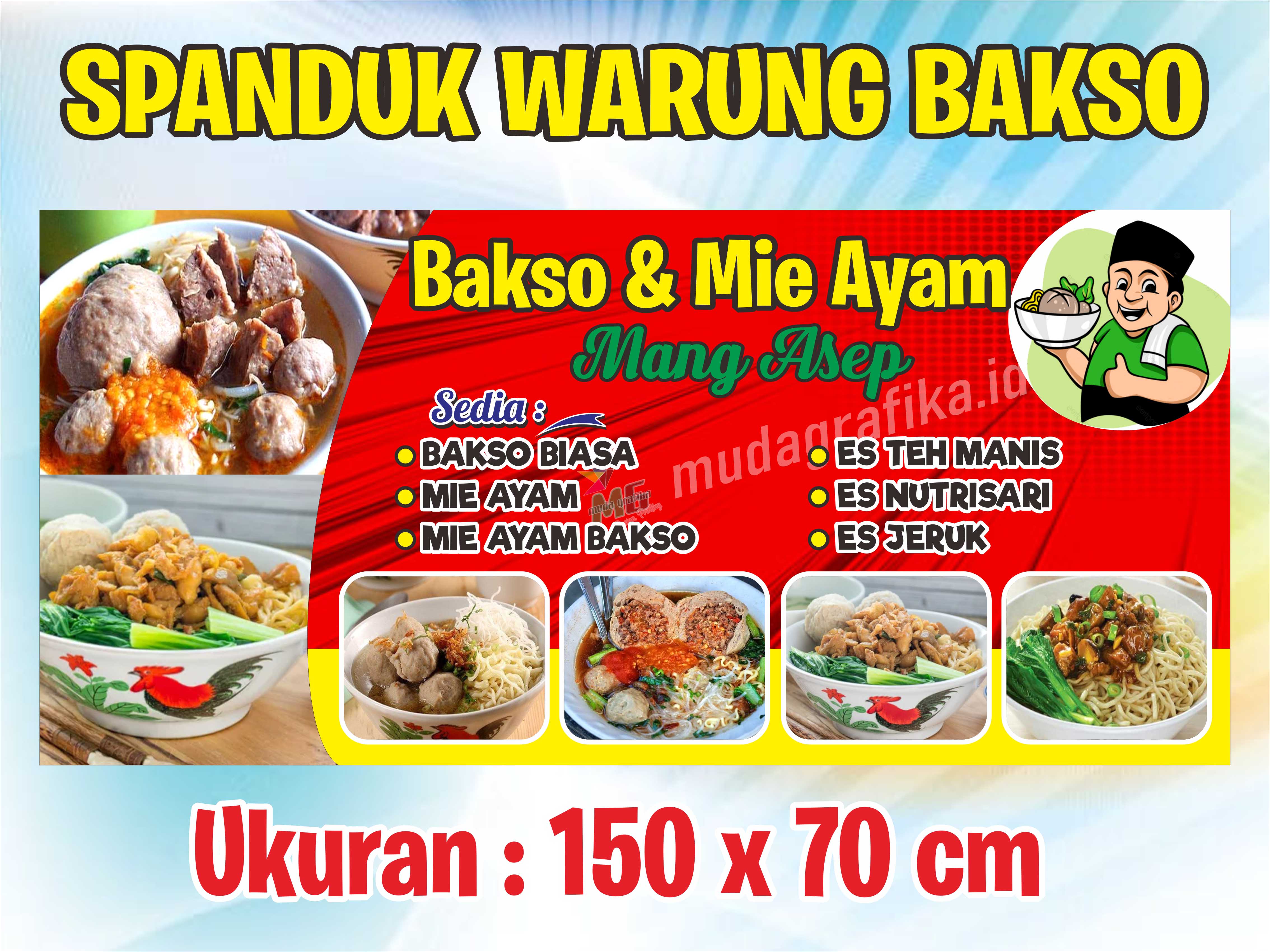 Spanduk Warung Bakso / Banner Bakso & Mie Ayam 150x70 | Lazada Indonesia