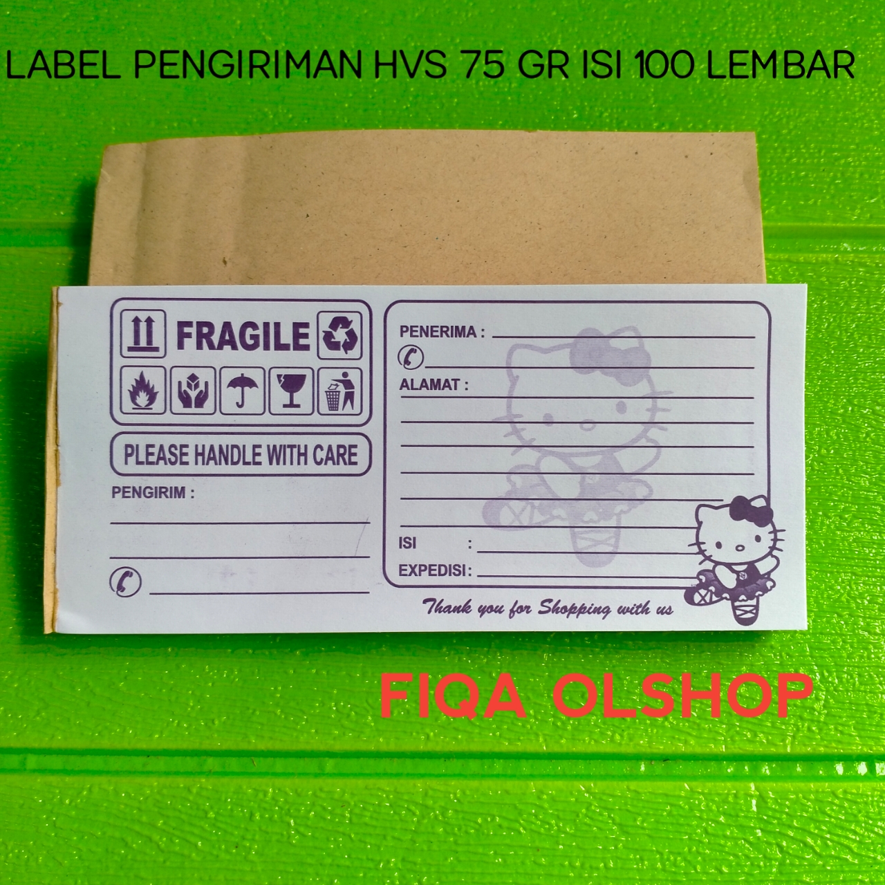 LABEL PENGIRIMAN / LABEL PENGIRIMAN PAKET ISI 100 LEMBAR / LABEL ...