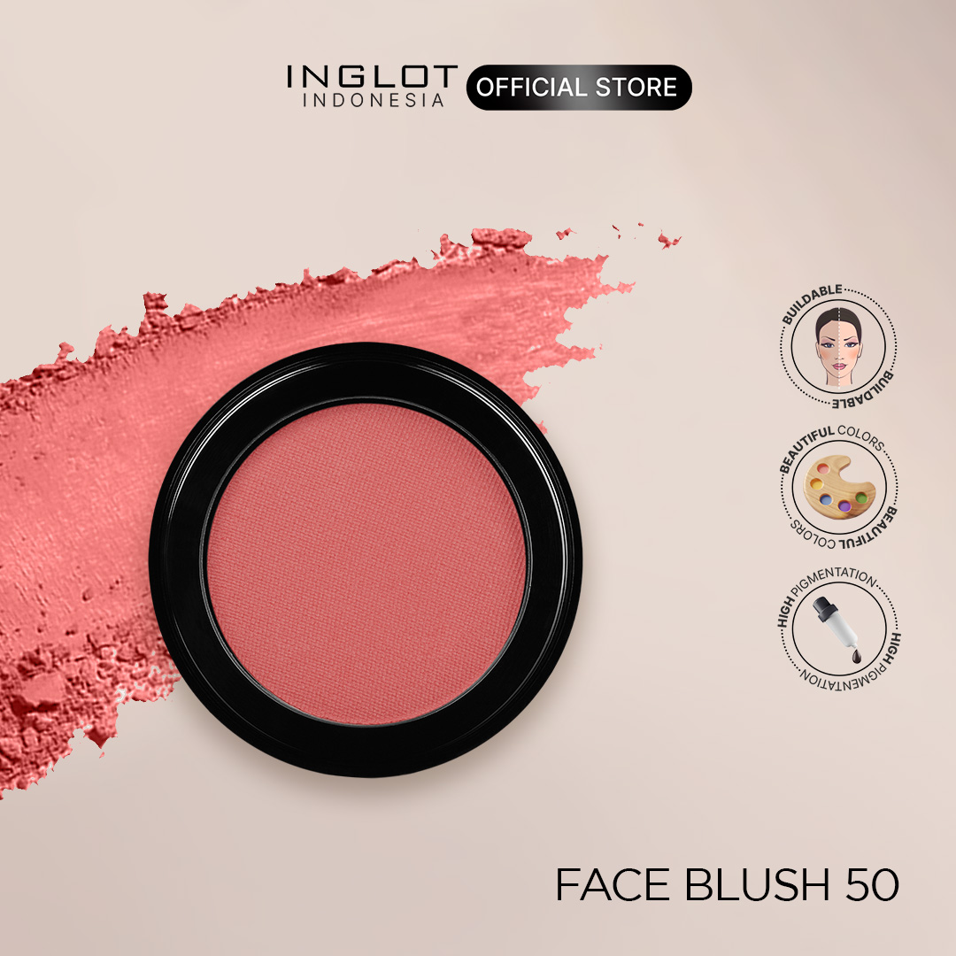 INGLOT Face Blush 50 Peach - Blush On Perona Pipi Merah Muda, 2,5 gr ...