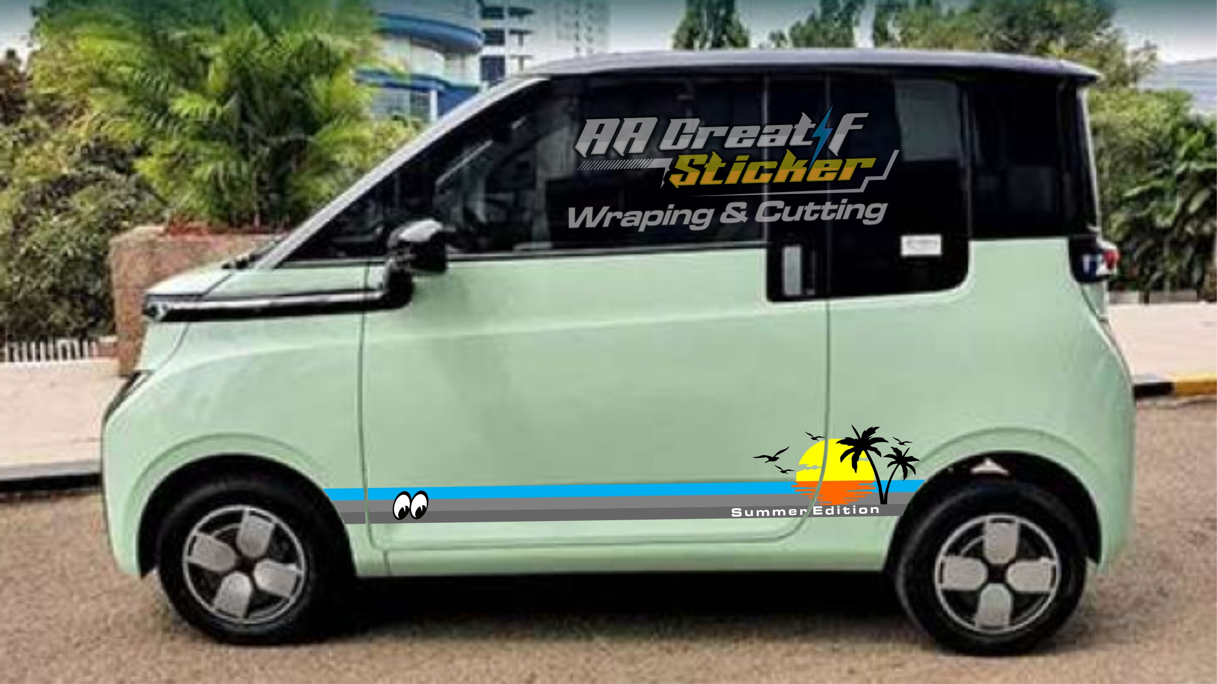 cutting sticker mobil wuling air ev summer edition | Lazada Indonesia