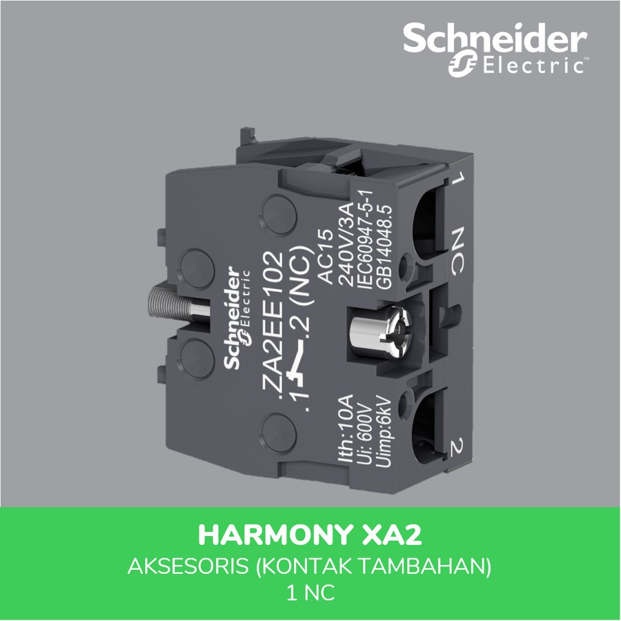 SCHNEIDER ELECTRIC XA2 CONTACT BLOCK 22mm 1NC ZA2EE102 | Lazada Indonesia