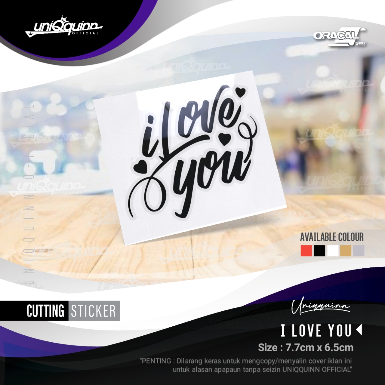 UQ Stiker I Love You Cutting Sticker Waterproof | Sticker Cutting ...