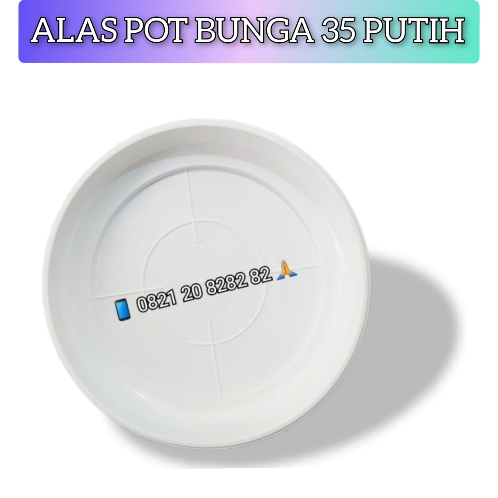 ALAS POT BUNGA PUTIH UKURAN 35 - 40 / TATAKAN POT TANAMAN PUTIH TEBAL ...