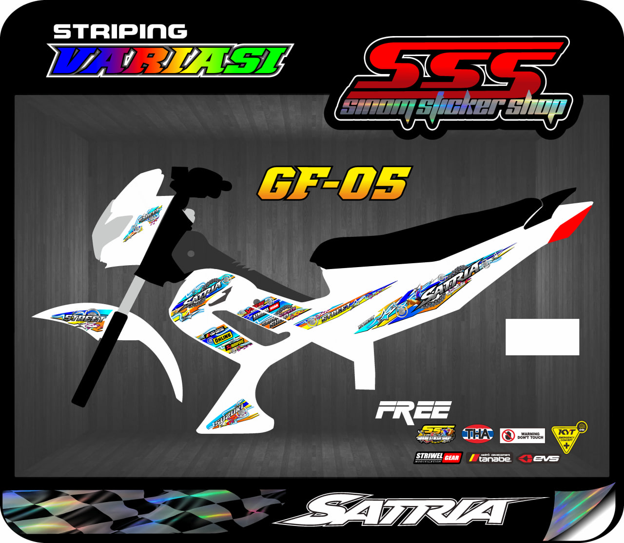 Stiker Striping Variasi Satria Fu Old/ Satria Barong Kode GF-05 ...