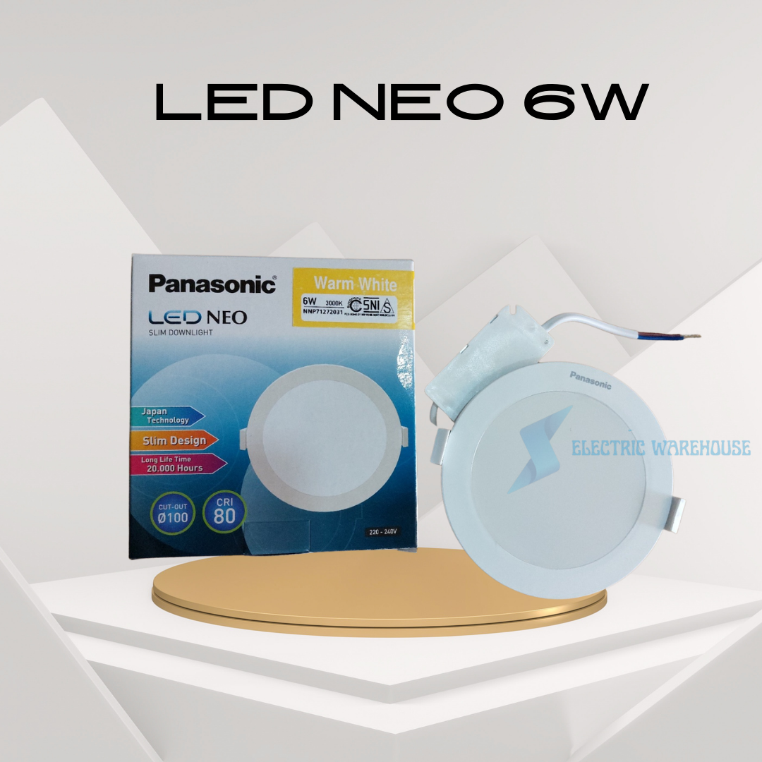 PANASONIC LAMPU DOWNLIGHT LED BULAT NEO 6 W PUTIH KUNING INBOW IB ...