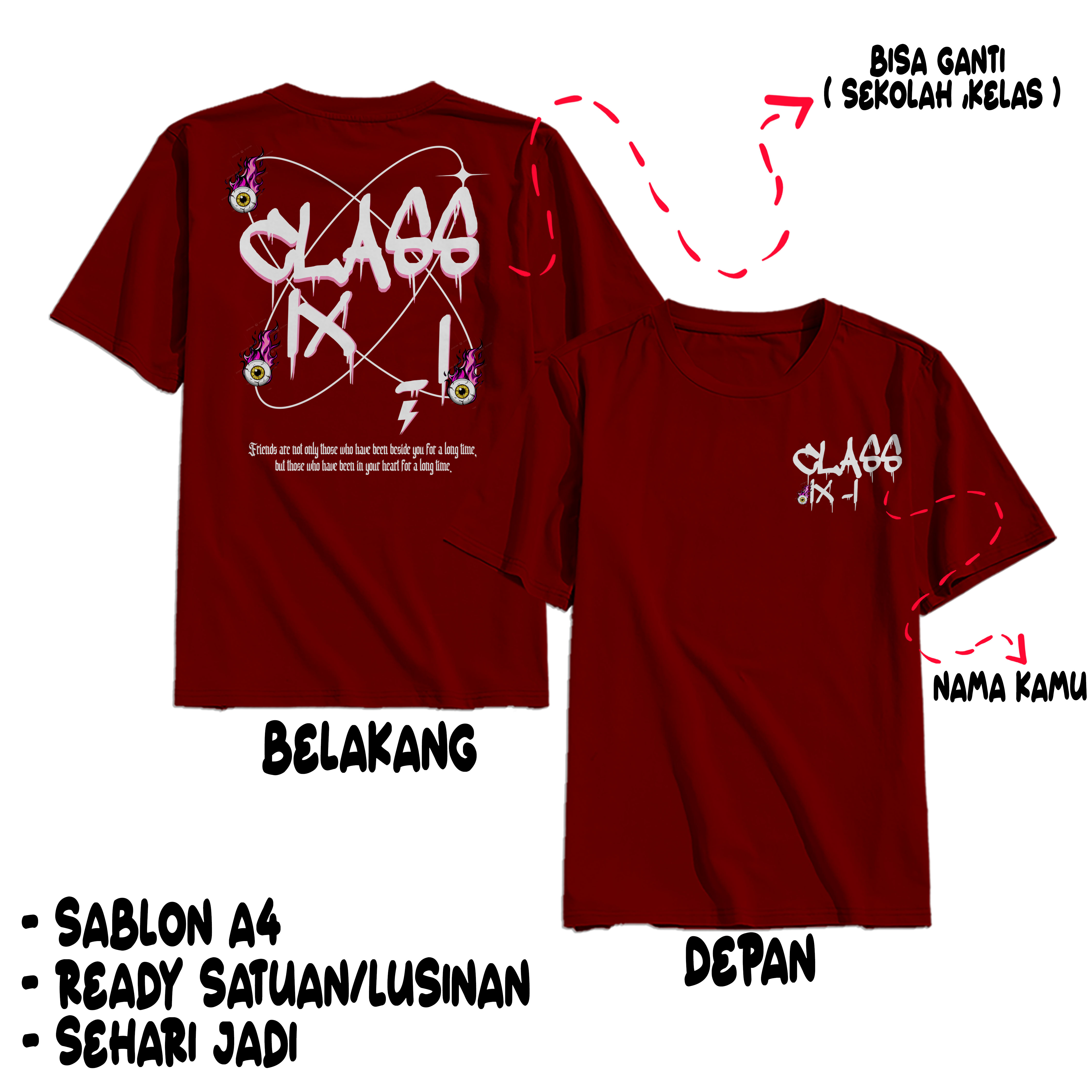 Kaos Kelasan Angkatan Alumni Sekolah SD SMP SMA SMK Bagus | Baju Kegiatan Study Tour Kelas Group ...