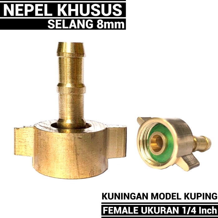 Nepel drat Female 1/4 Khusus Untuk Selang PU ukuran 8mm - model Kuping ...