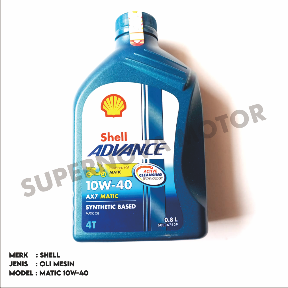 OLI SHELL ADVANCE MATIC AX7 4T 10W-40 10W-30 SYNTHETIC BASED KEMASAN 800ML 1 LITER | Lazada ...