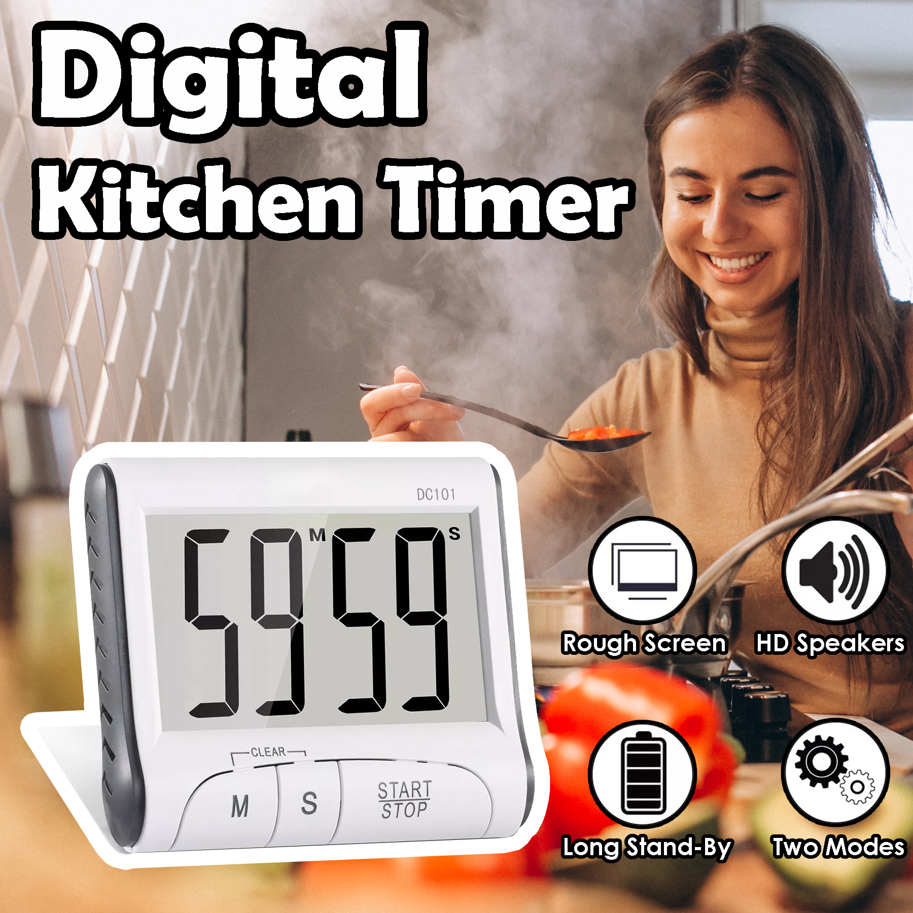 Timer Masak Digital Dengan Tampilan Angka Besar - Timer Dapur Digital ...