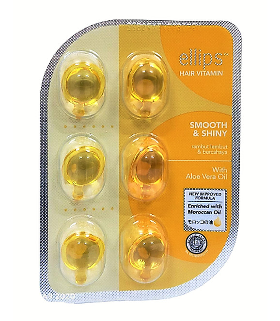 Ellips Hair Vitamin 6 Capsules Smooth & Shiny (Kuning) | Lazada Indonesia