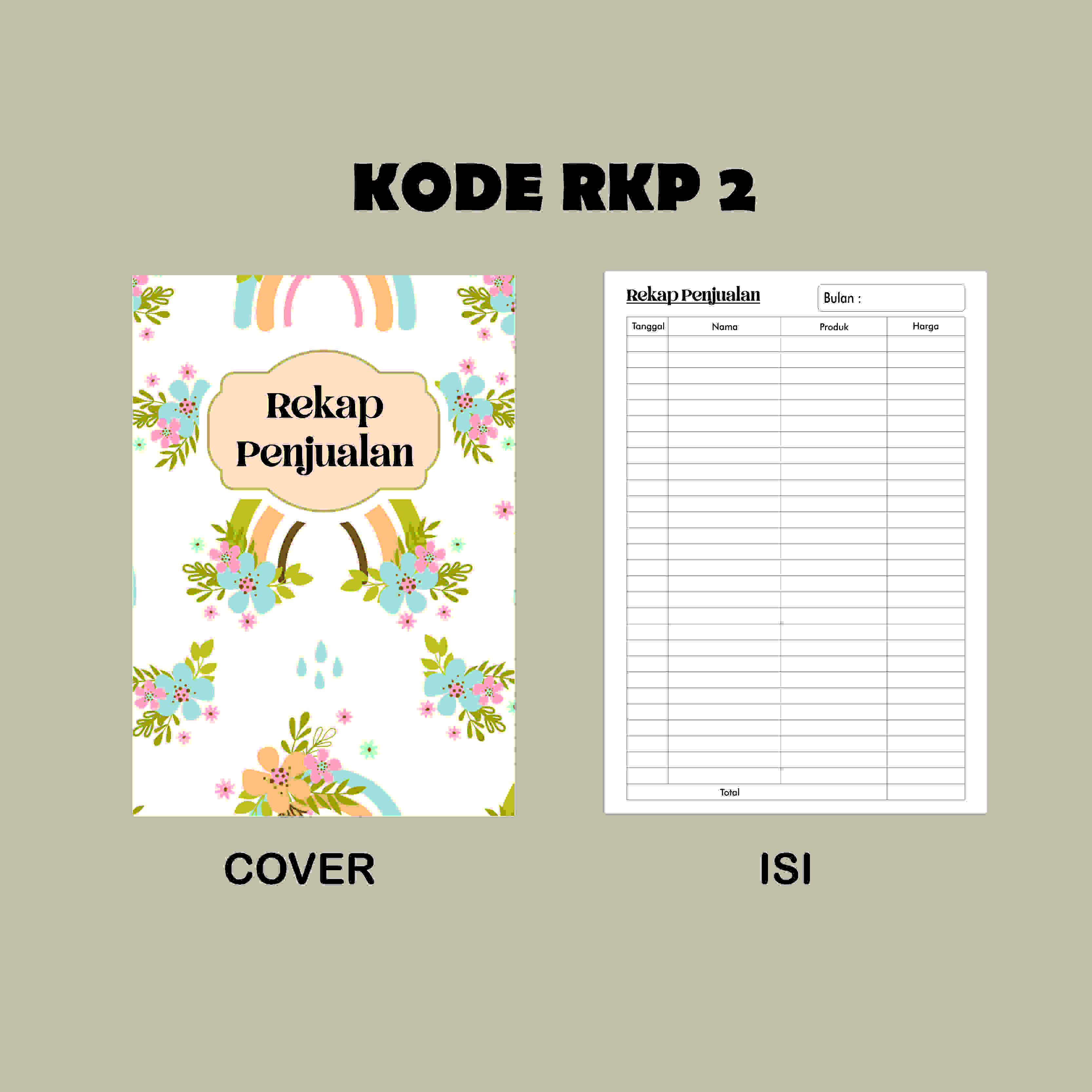 BUKU REKAP PENJUALAN / BUKU REKAP PENJUALAN OLSHOP / BUKU REKAP ...