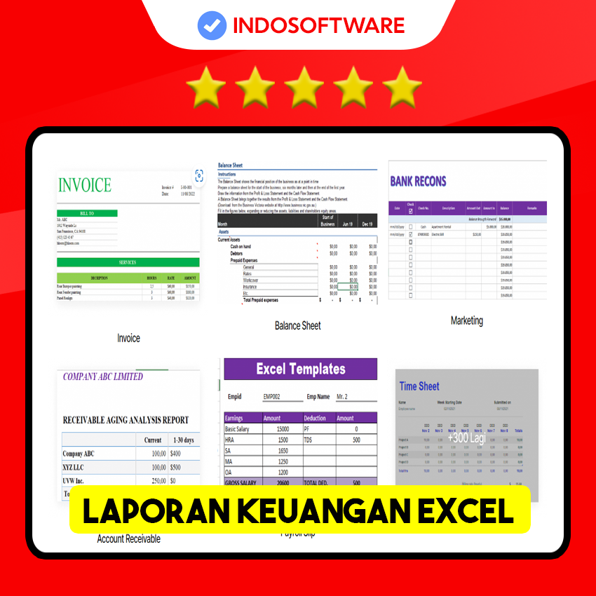 TEMPLATE LAPORAN KEUANGAN MS EXCEL OTOMATIS PEMBUKUAN PERUSAHAAN KANTOR ...