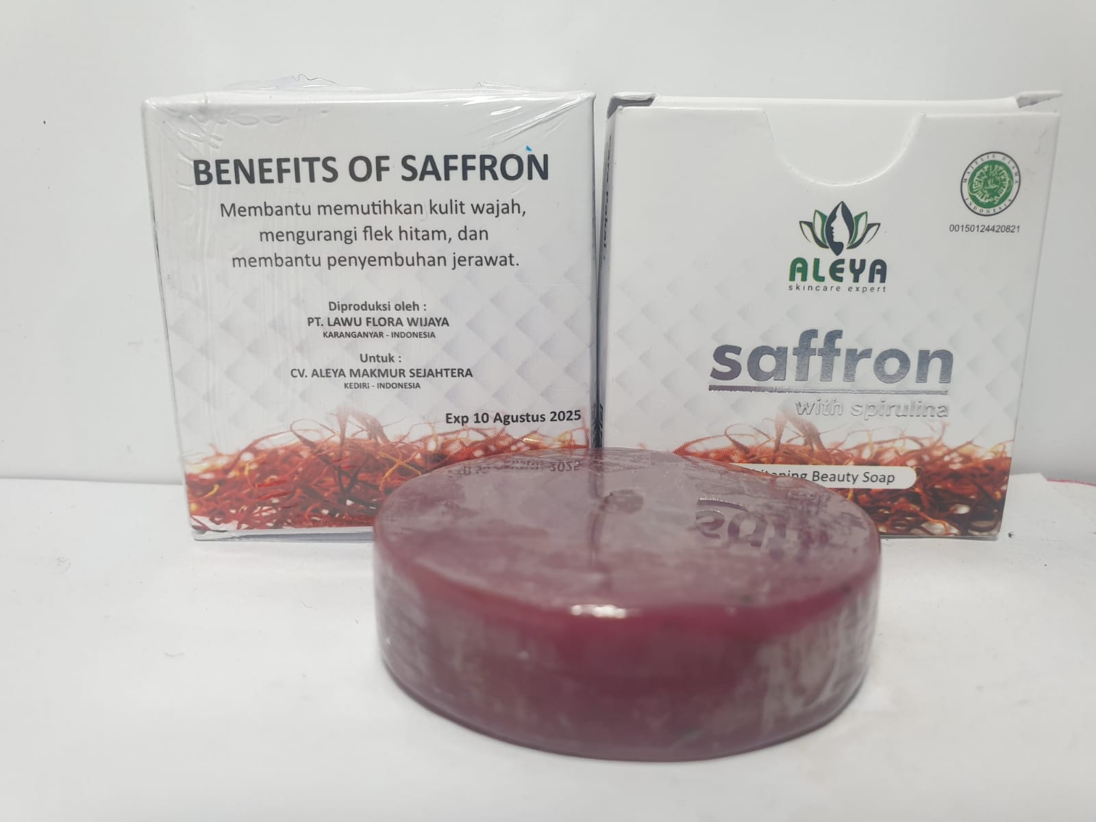 2 PCS Sabun Saffron Aleya - Sabun Safron Asli BPOM Aleya Brightening ...