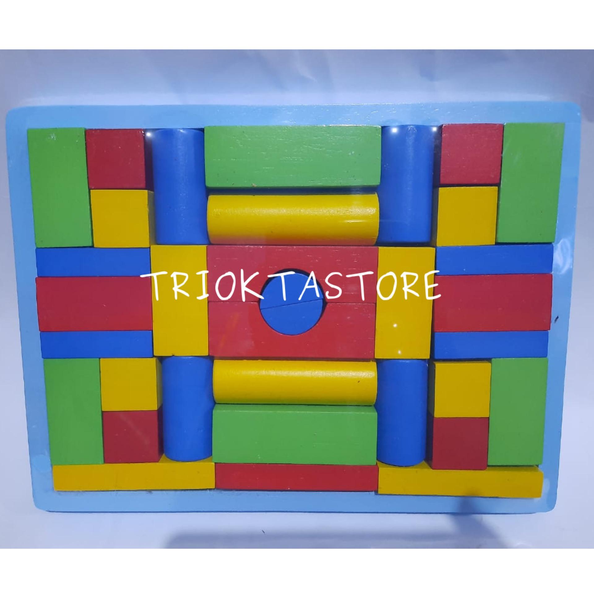 Mainan Kayu Edukasi / Wooden Toy alat Peraga TK Paud APE Balok Susun ...