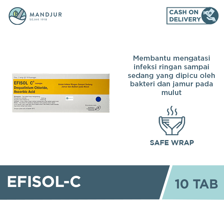 Efisol-C 10 Tablet - Obat Sariawan, Gusi Bengkak, dan Infeksi Rongga ...