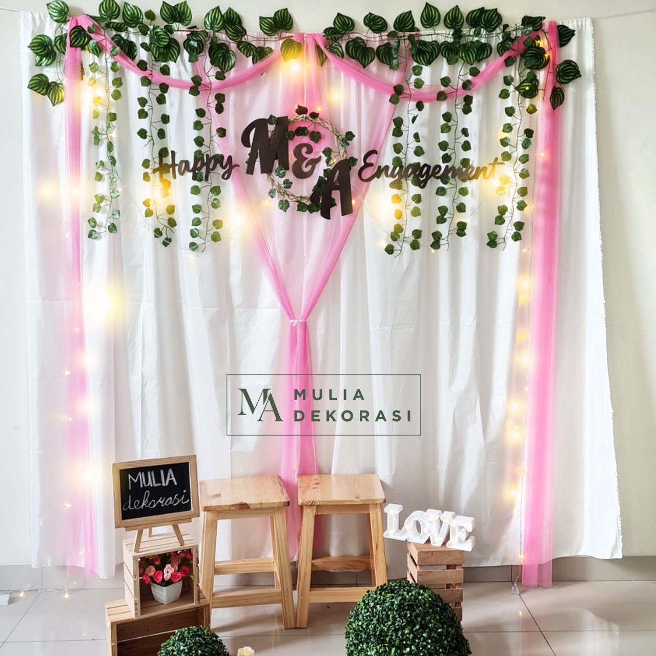 Dekorasi Lamaran Tunangan Backdrop Nikahan PhotoBooth DIY Akad Nikah ...