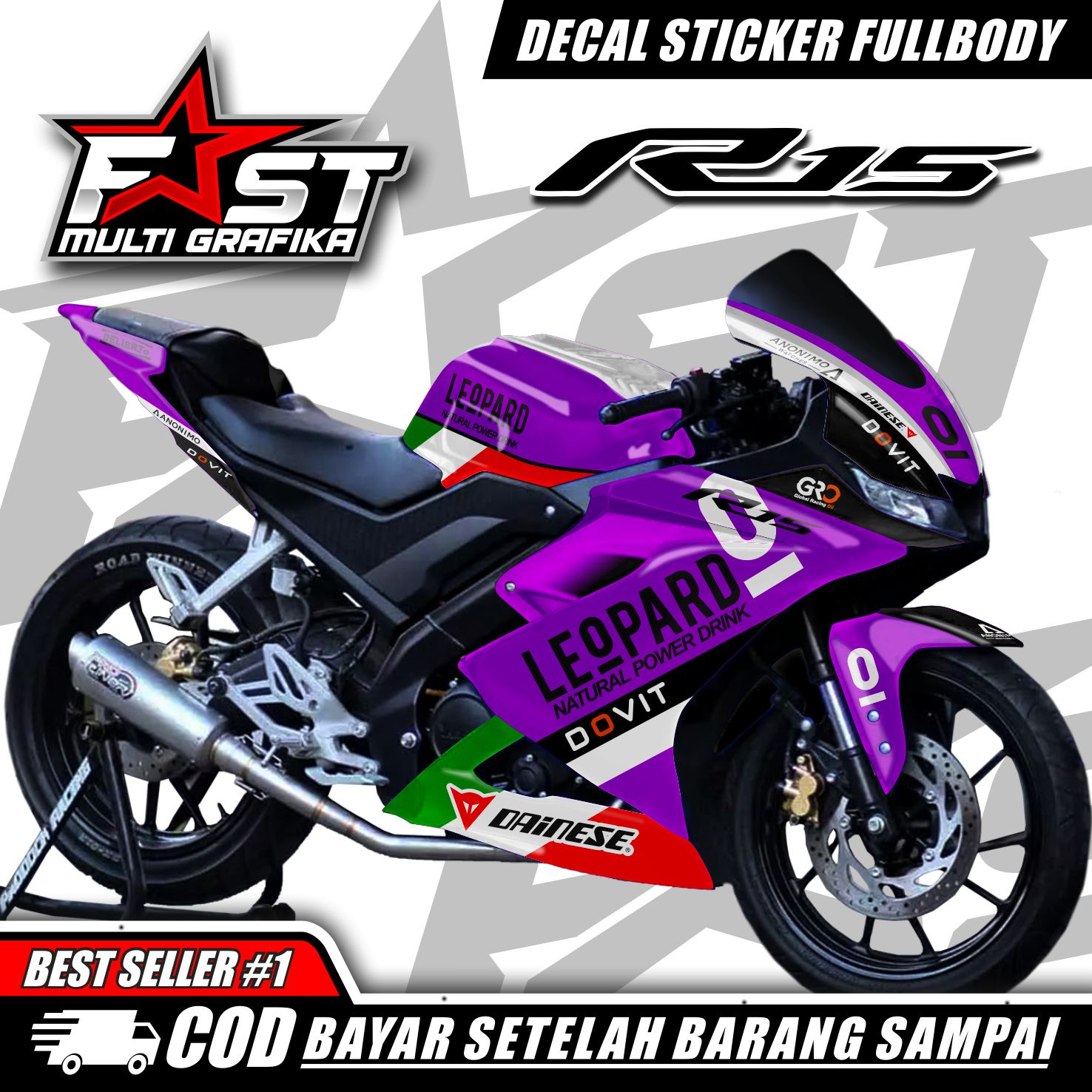 COD STIKER Decal R15 V3 Leopard Full Body Keren Stiker R15 V3 Full Body ...