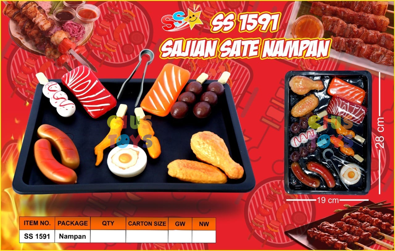 Mainan Anak Masak Masakan Panggang Sate Sosis Bakso Bakar Nampan ...