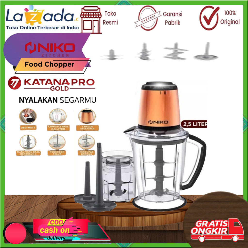 NIKO KATANA GOLD Food Chopper Blender Bumbu dan Daging/Pencacah Daging ...