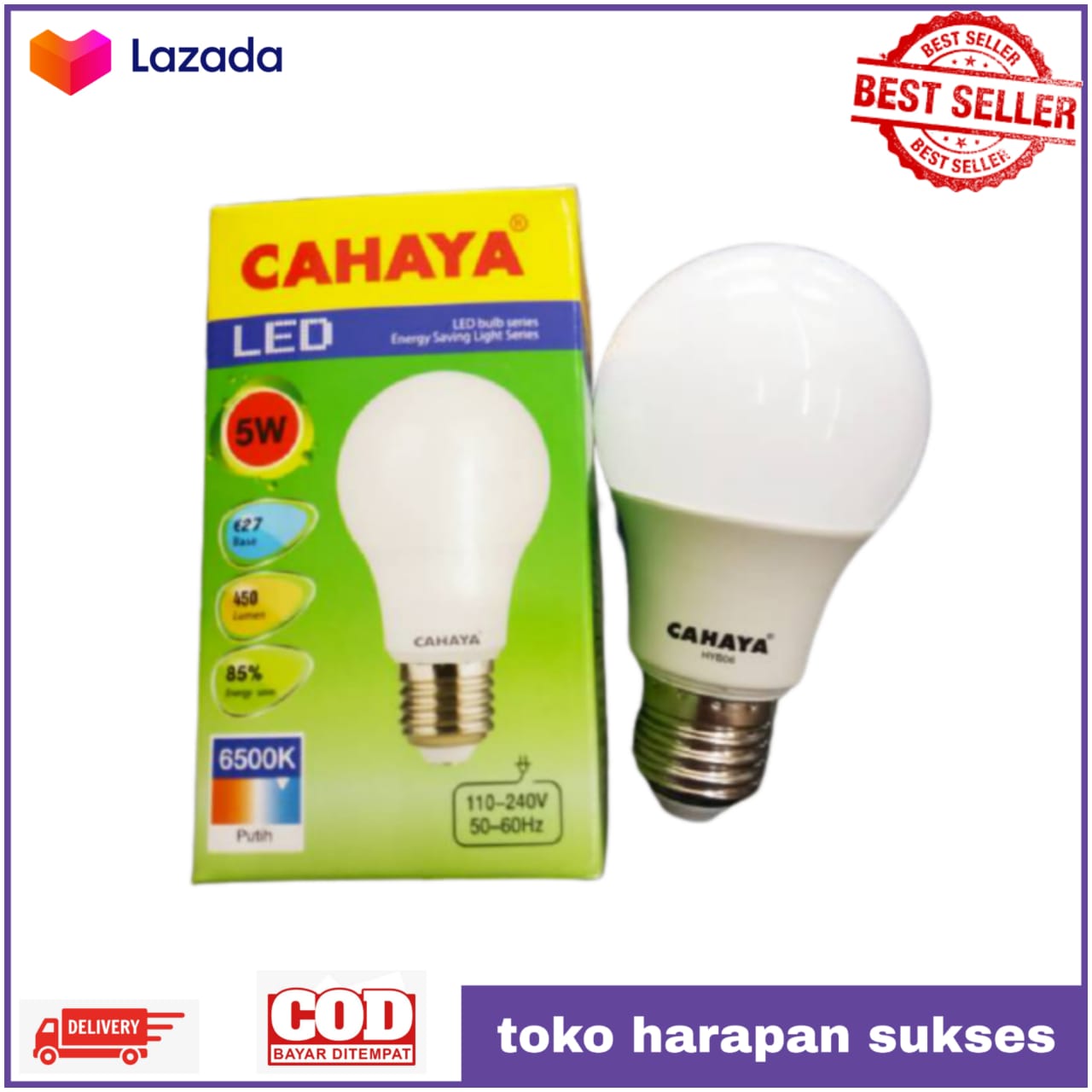 Lampu LED Bulb Merk Cahaya 5 Watt | Lazada Indonesia