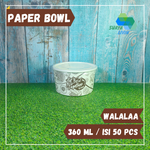 Paper Bowl / Rice Bowl / Mangkok Nasi Kertas 360 ml + Tutup Mangkok | Lazada Indonesia