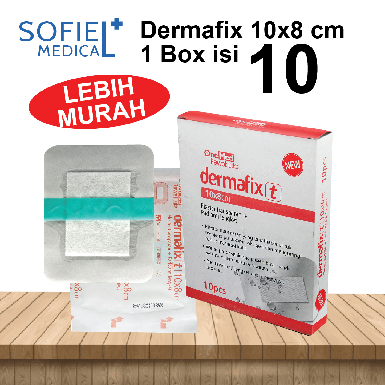Dermafix T 10x8 cm OneMed box isi10 pcs (BOX LEBIH MURAH) | Lazada Indonesia