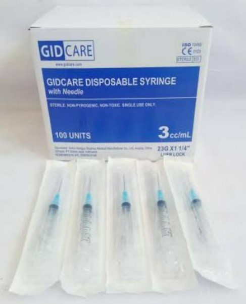 Spuit - Syringe With Needle 3 CC Gidcare | Lazada Indonesia