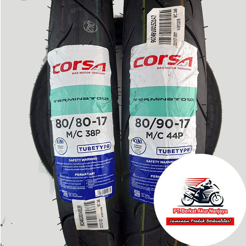 Paket Ban Motor Bebek 80/80 & 80/90 Ring 17 CORSA Terminator TUBUTYPE ...