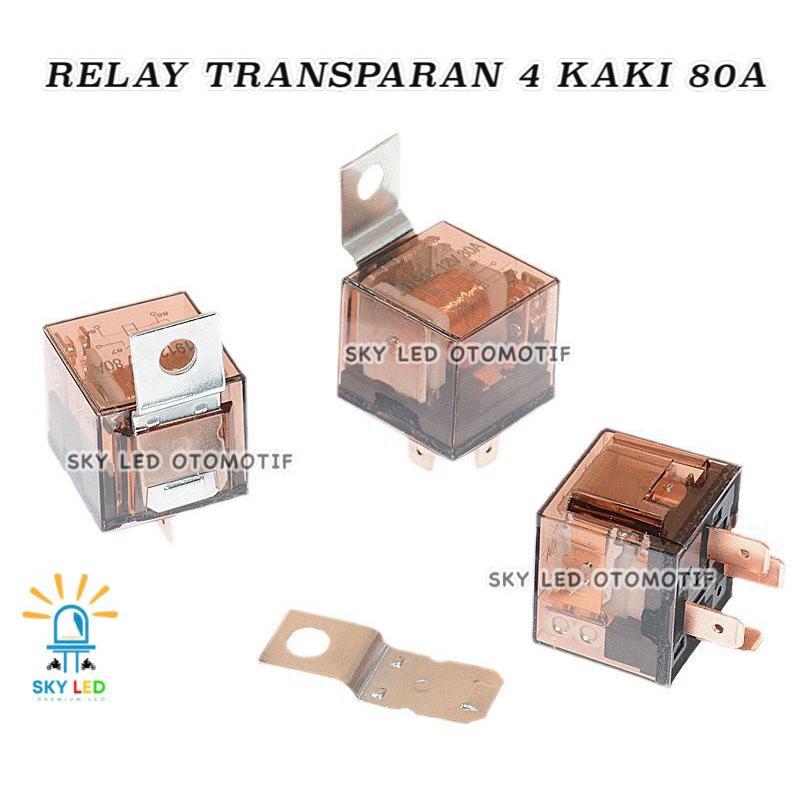Relay Transparan kak 4 80 Ampere 12Volt Indikator LED Type Bening ...