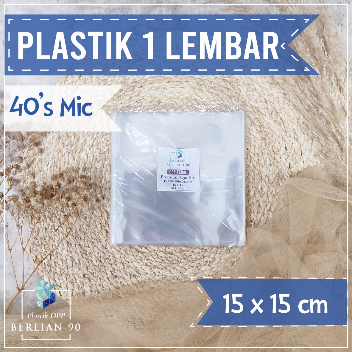 Plastik Opp lembaran 15 x 15 cm 40's Micron - Plastik One Sheet Isi 100 ...