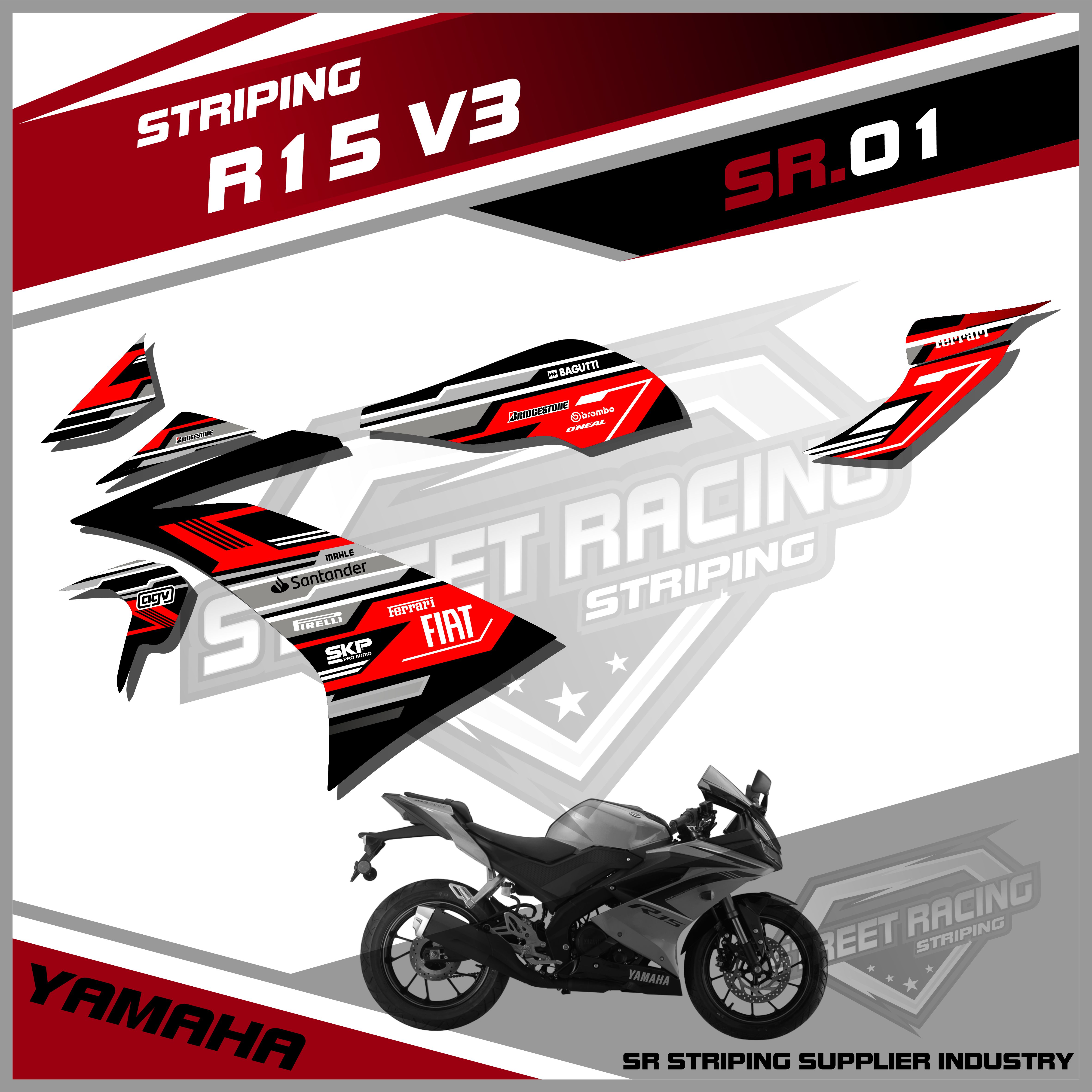 Striping R15 V3 - Sticker Striping Variasi List Motor R15 V3 Motif ...