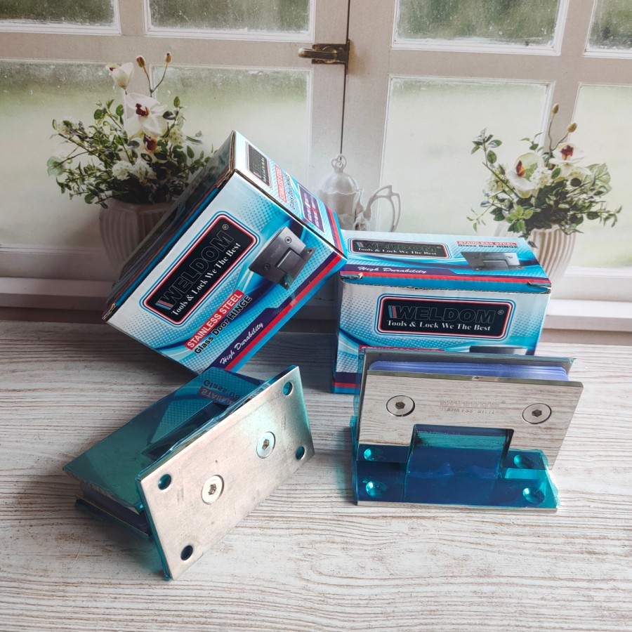 Engsel shower, shower hinges merk Weldom kaca ke tembok kilap | Lazada ...