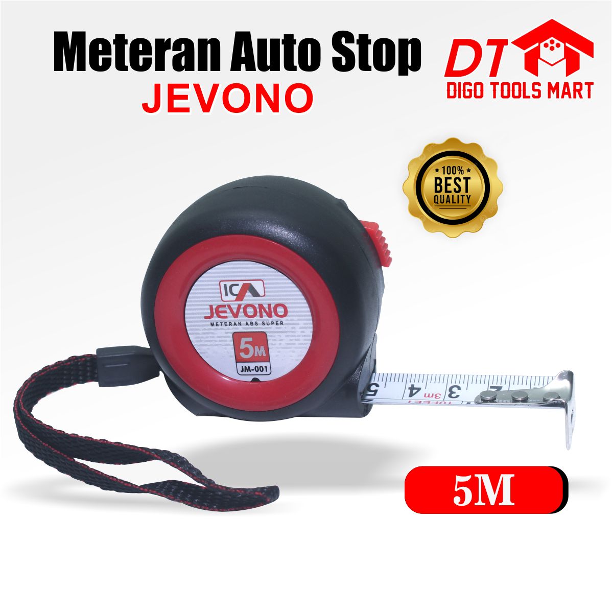 Meteran Roll 5 Meter Auto Stop Jevono | Lazada Indonesia